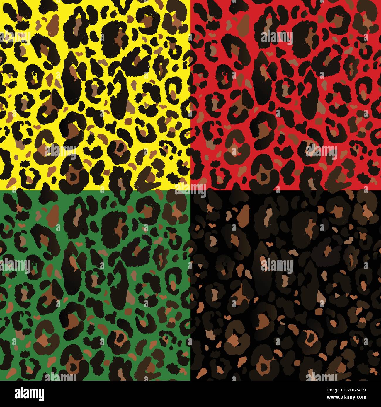 Vector seamless pattern with colored leopard print. Animal print ...