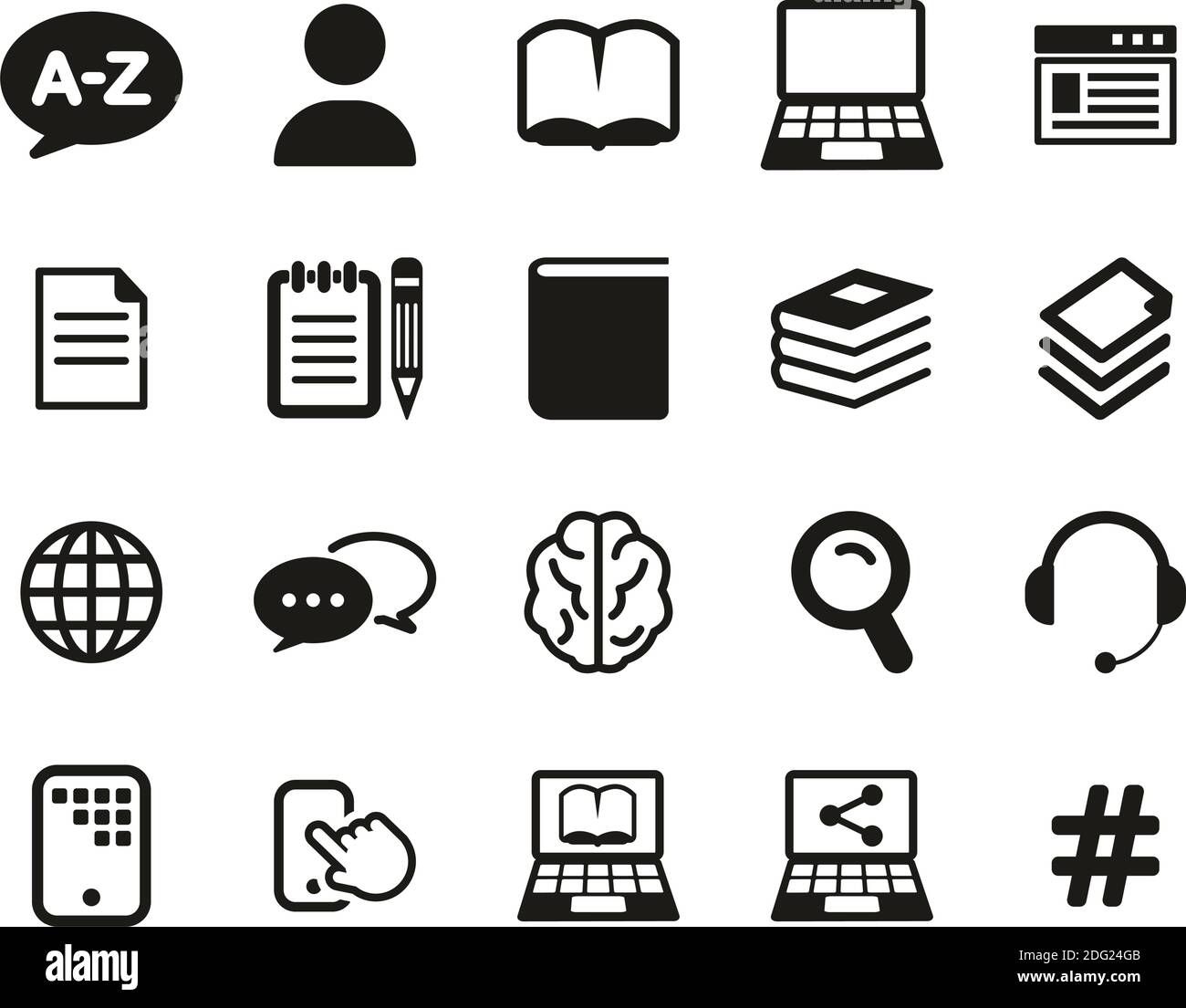 Translation Or Translator Icons Black & White Set Big Stock Vector ...