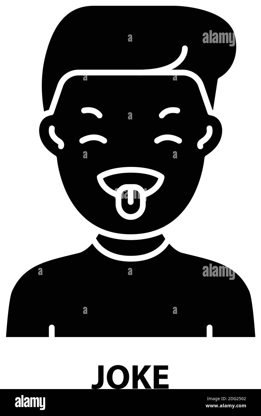 joke icon, black vector sign with editable strokes, concept ...