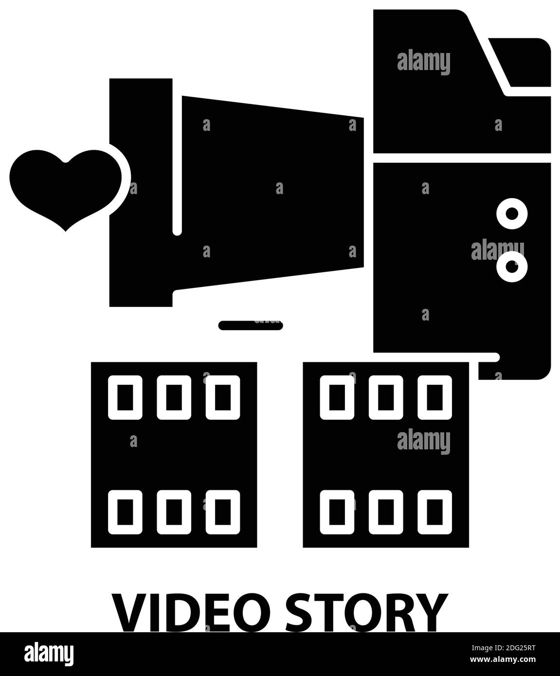 video story icon, black vector sign with editable strokes, concept ...
