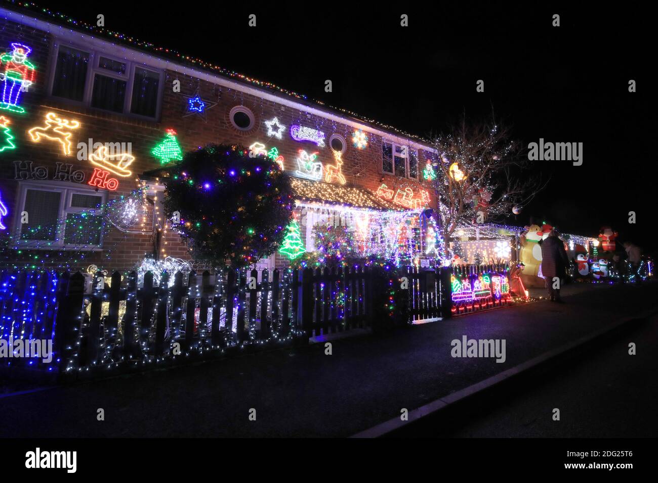 Christmas light display on a house in Saxifrage Way, Worthing Stock ...