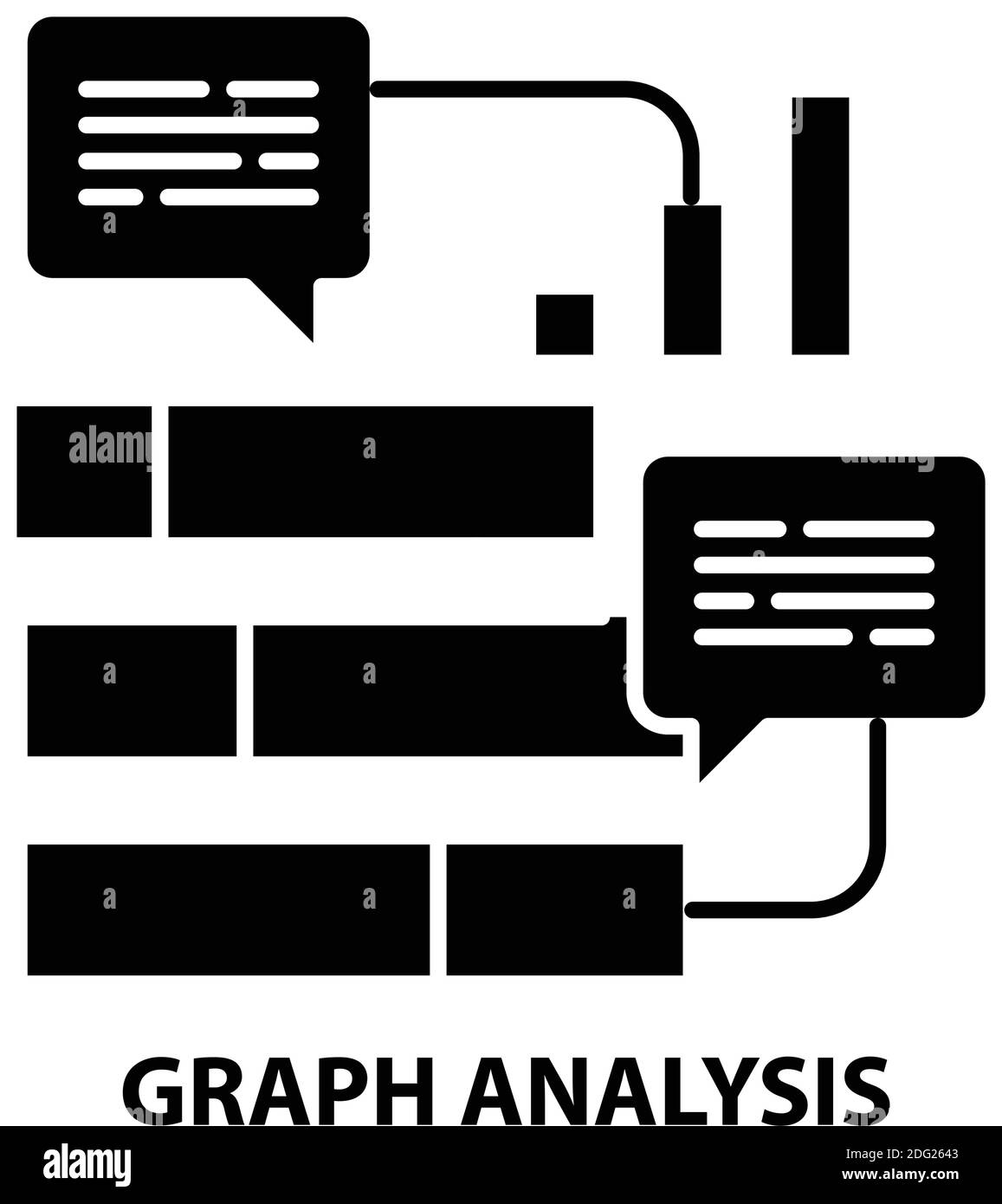 graph analysis icon, black vector sign with editable strokes, concept ...