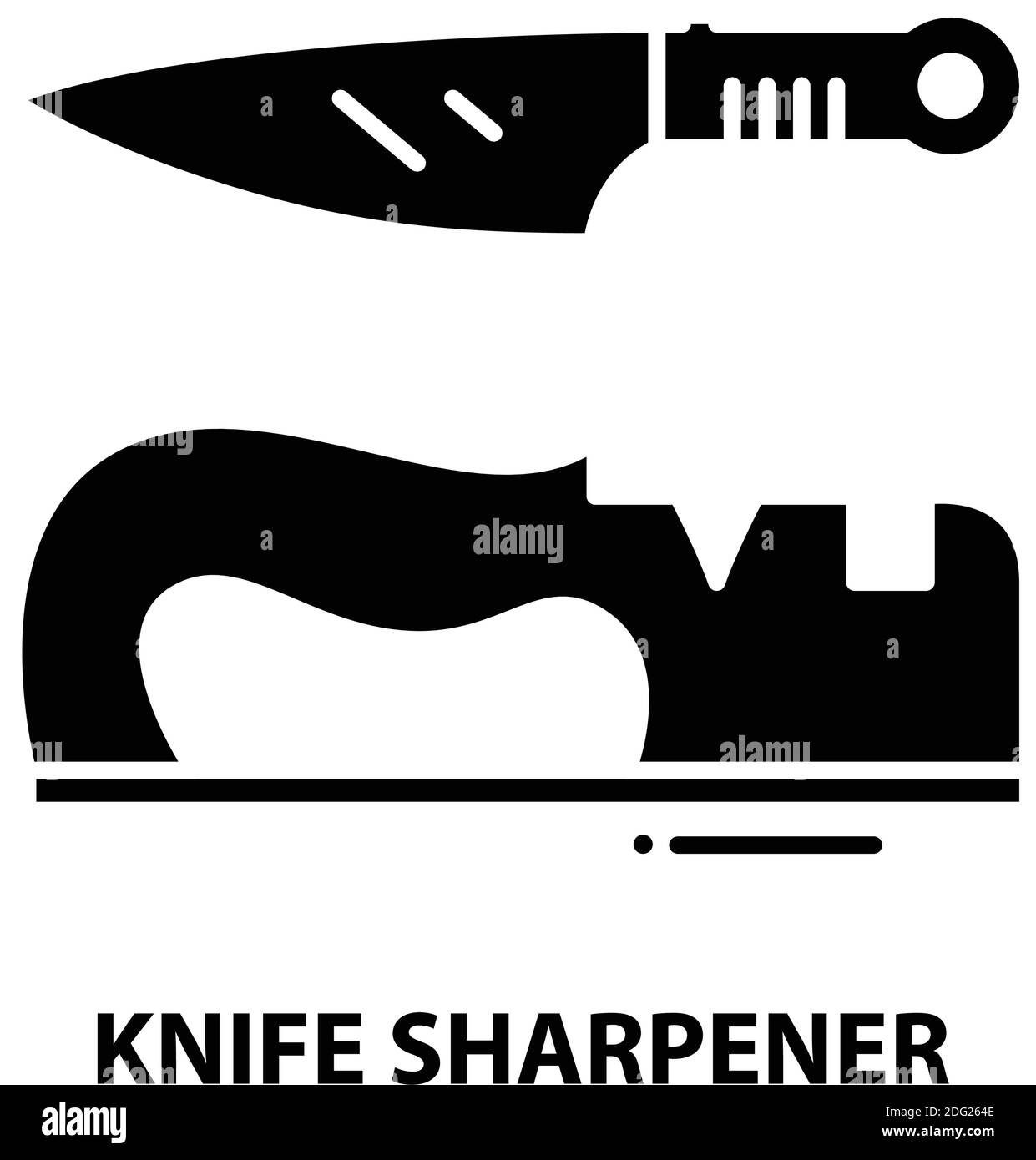 knife sharpener icon, black vector sign with editable strokes, concept ...