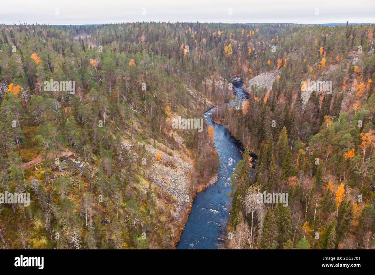 Autumn view of Oulanka National Park, landscape, a finnish national park in the Northern ...