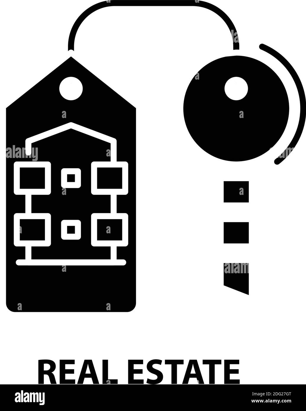 real estate symbol icon, black vector sign with editable strokes ...