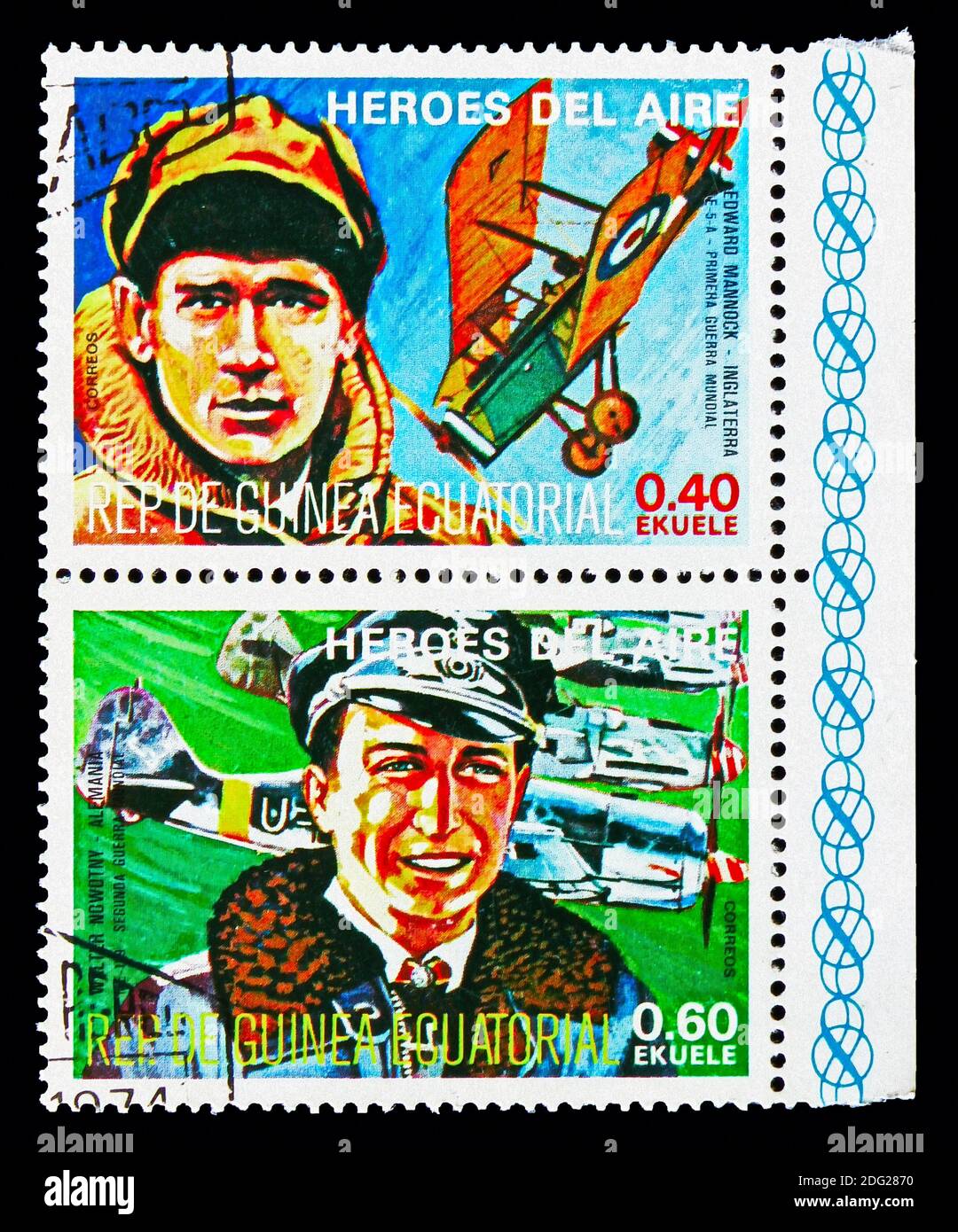 MOSCOW, RUSSIA - AUGUST 18, 2018: A stamp printed in Equatorial Guinea ...