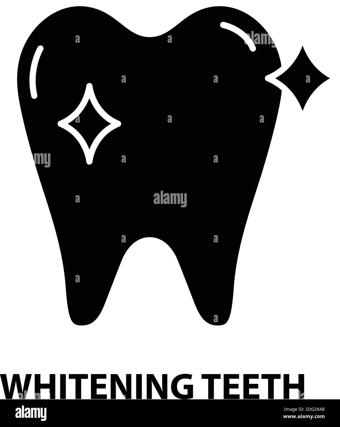 whitening teeth icon, black vector sign with editable strokes, concept ...