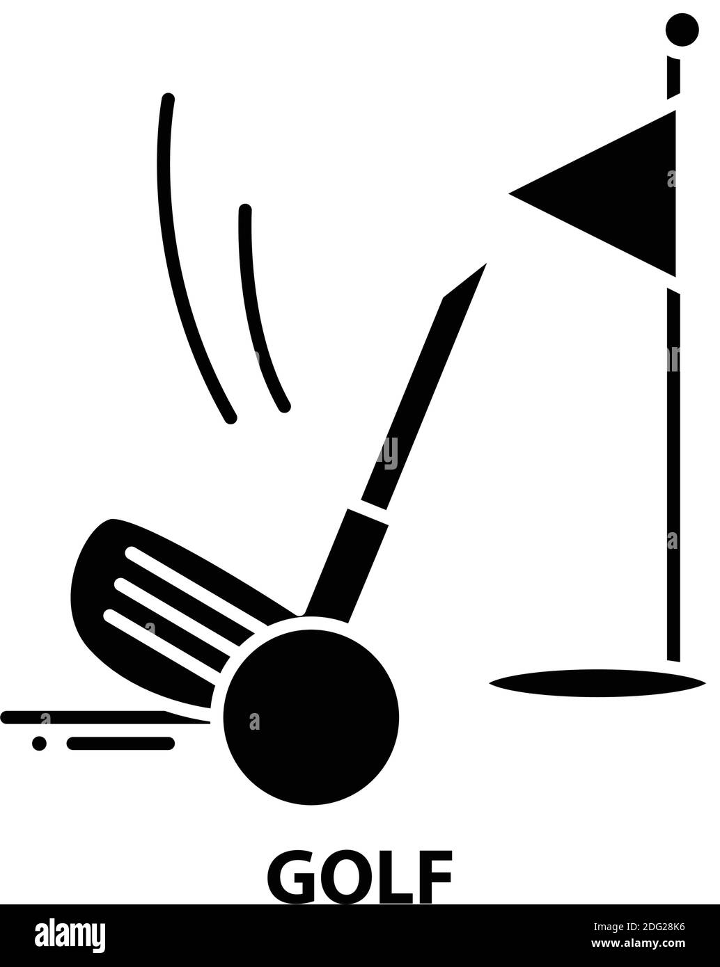 golf icon, black vector sign with editable strokes, concept ...