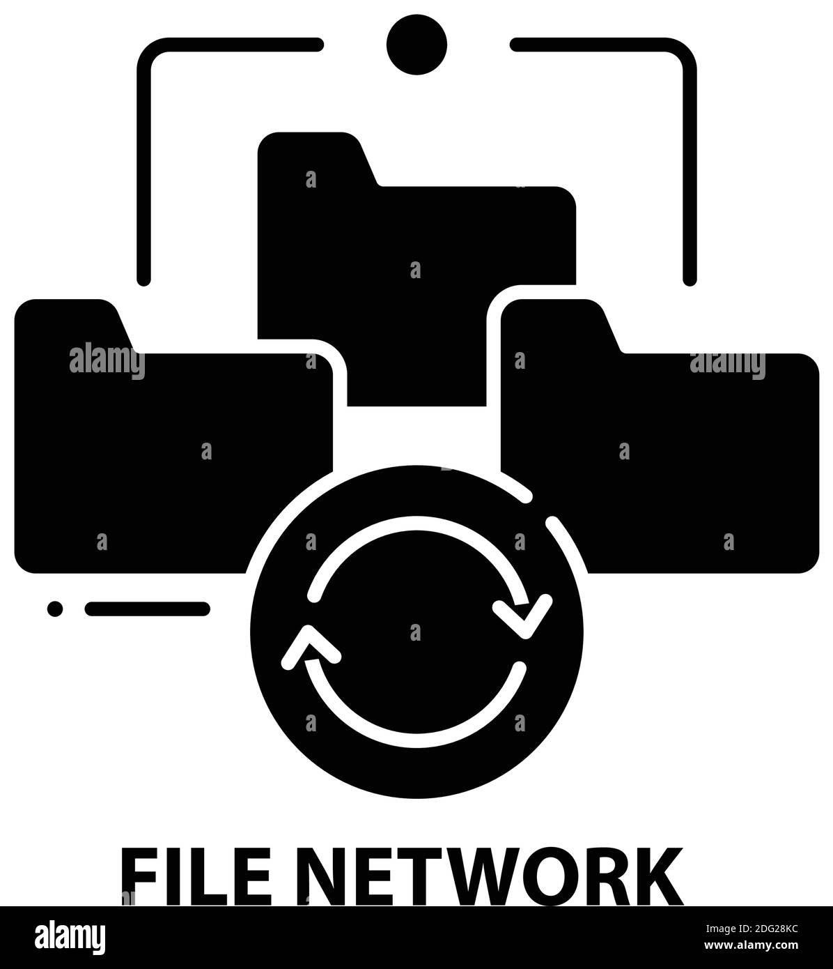 file network symbol icon, black vector sign with editable strokes, concept illustration Stock ...