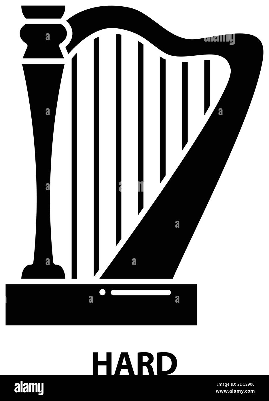 hard icon, black vector sign with editable strokes, concept ...