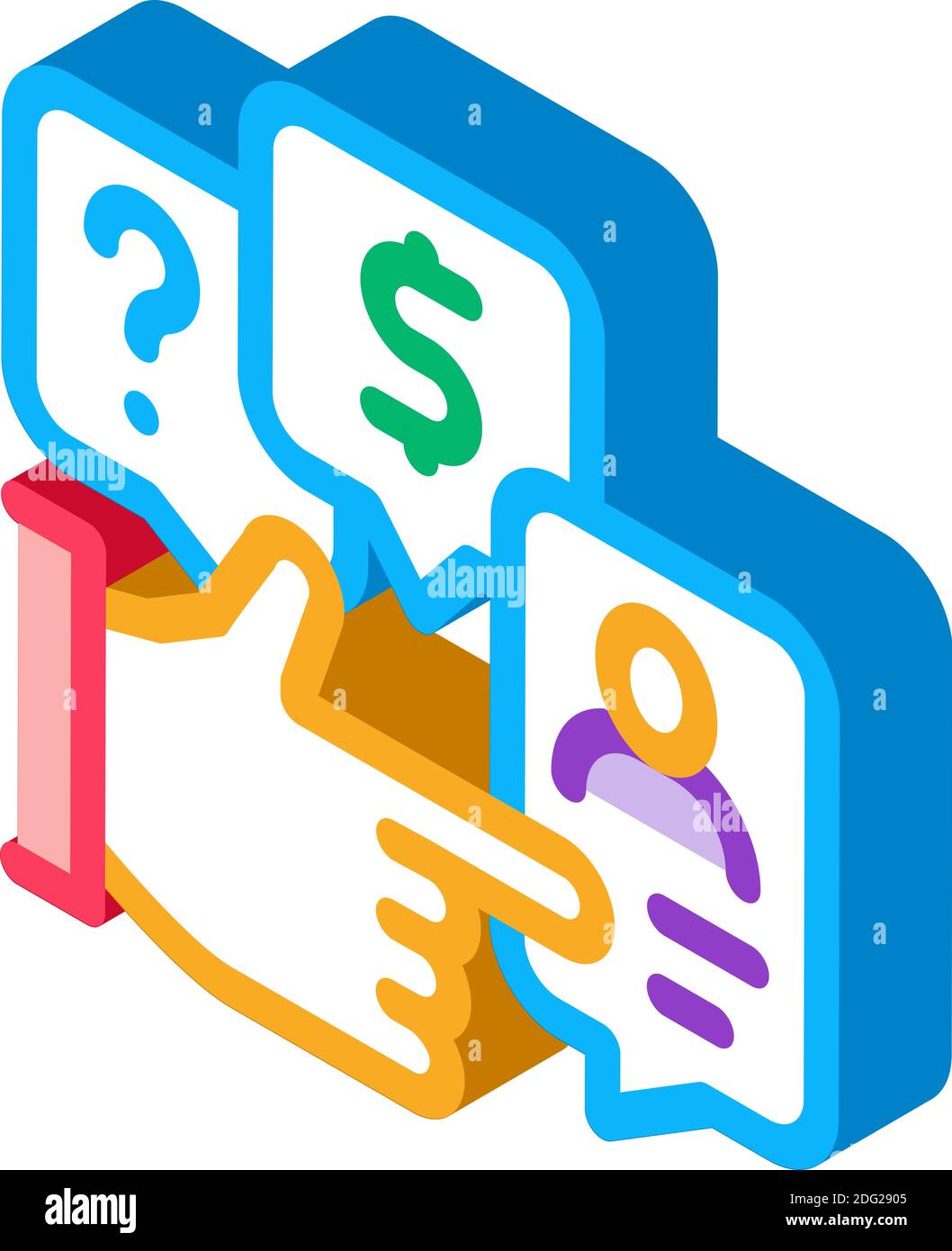 hand gesturing on human profile isometric icon vector illustration ...
