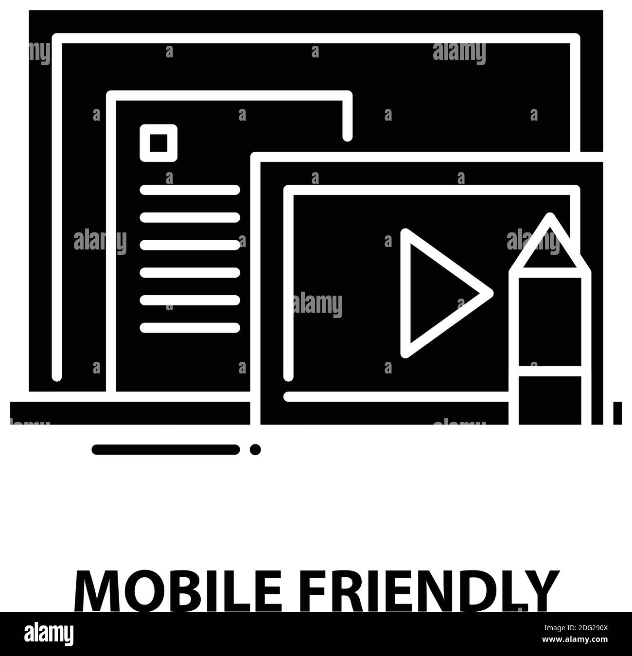 mobile friendly symbol icon, black vector sign with editable strokes ...