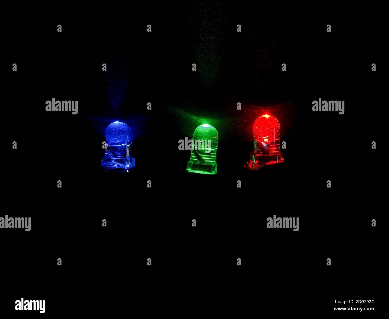 red green and blue LEDs (light emitting diode Stock Photo - Alamy