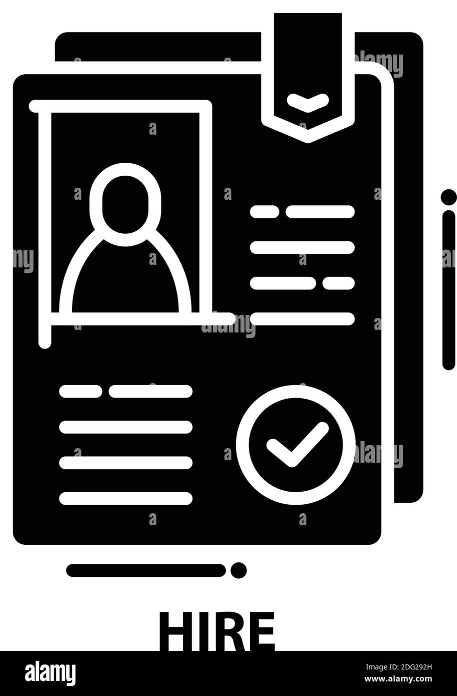 hire icon, black vector sign with editable strokes, concept ...