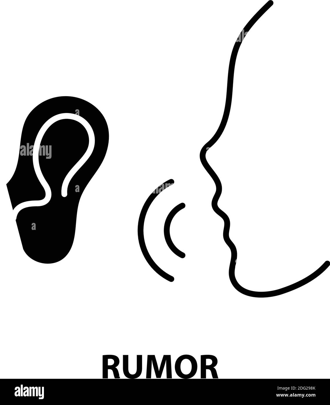 rumor icon, black vector sign with editable strokes, concept ...
