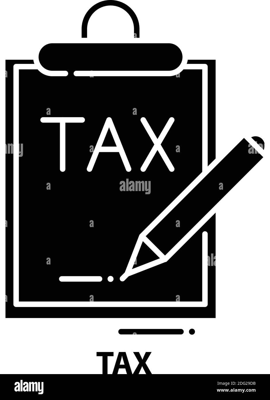 tax symbol icon, black vector sign with editable strokes, concept ...