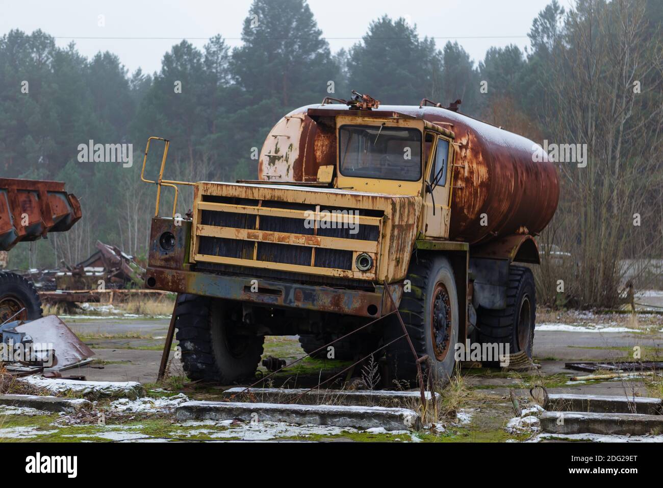 a giant truck with a tank that took part in the liquidation of the ...