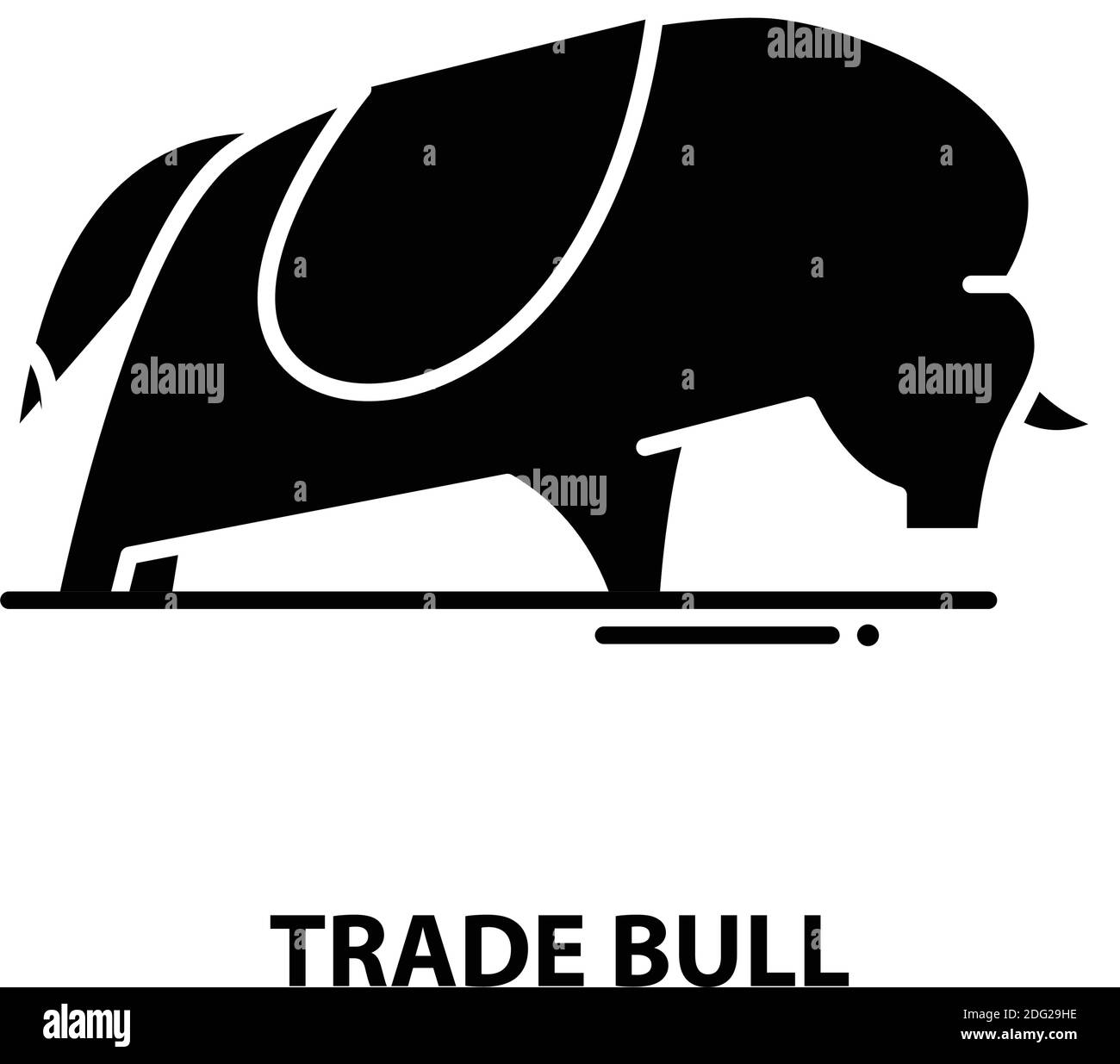 trade bull icon, black vector sign with editable strokes, concept ...