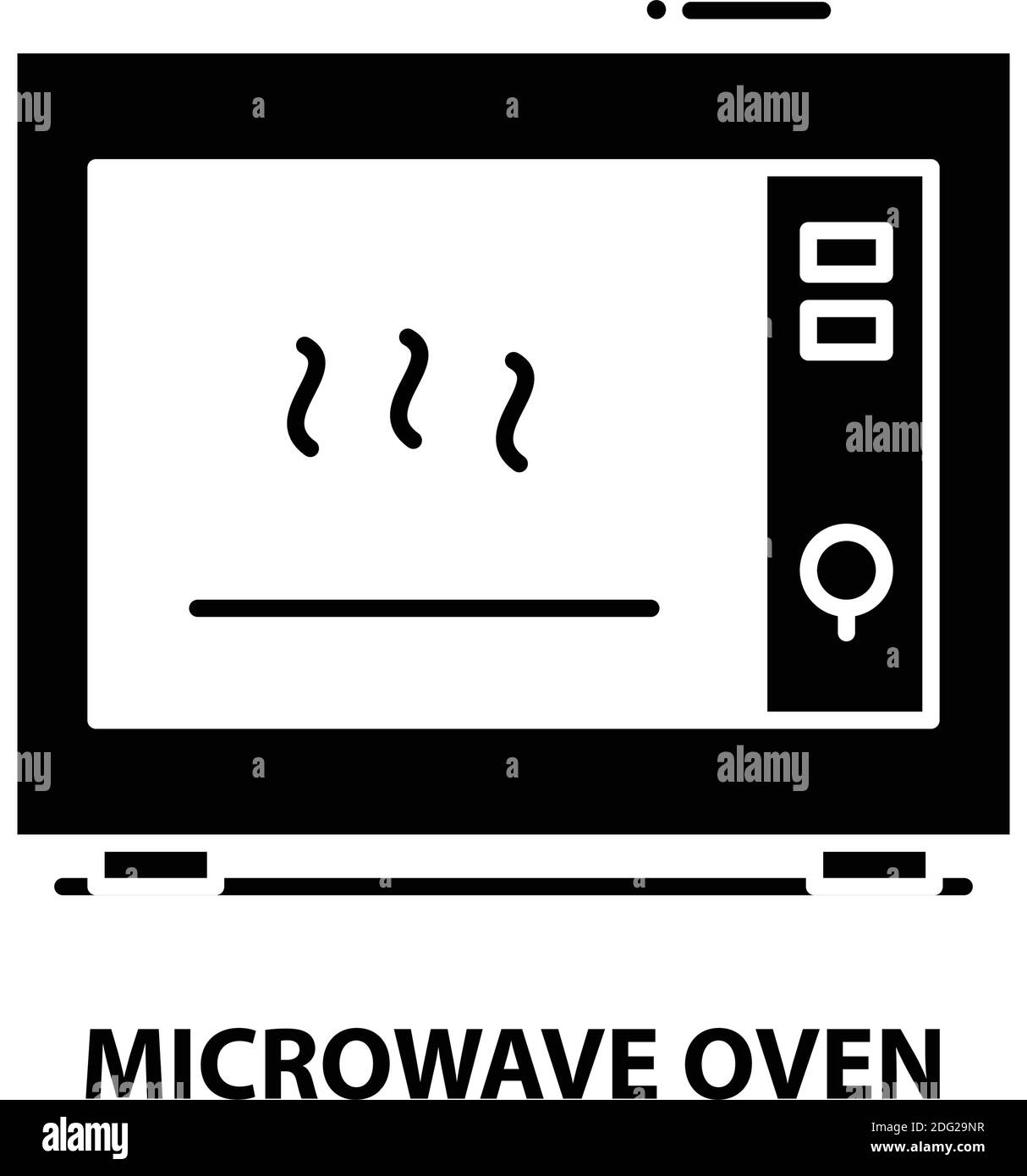 microwave oven icon, black vector sign with editable strokes, concept ...