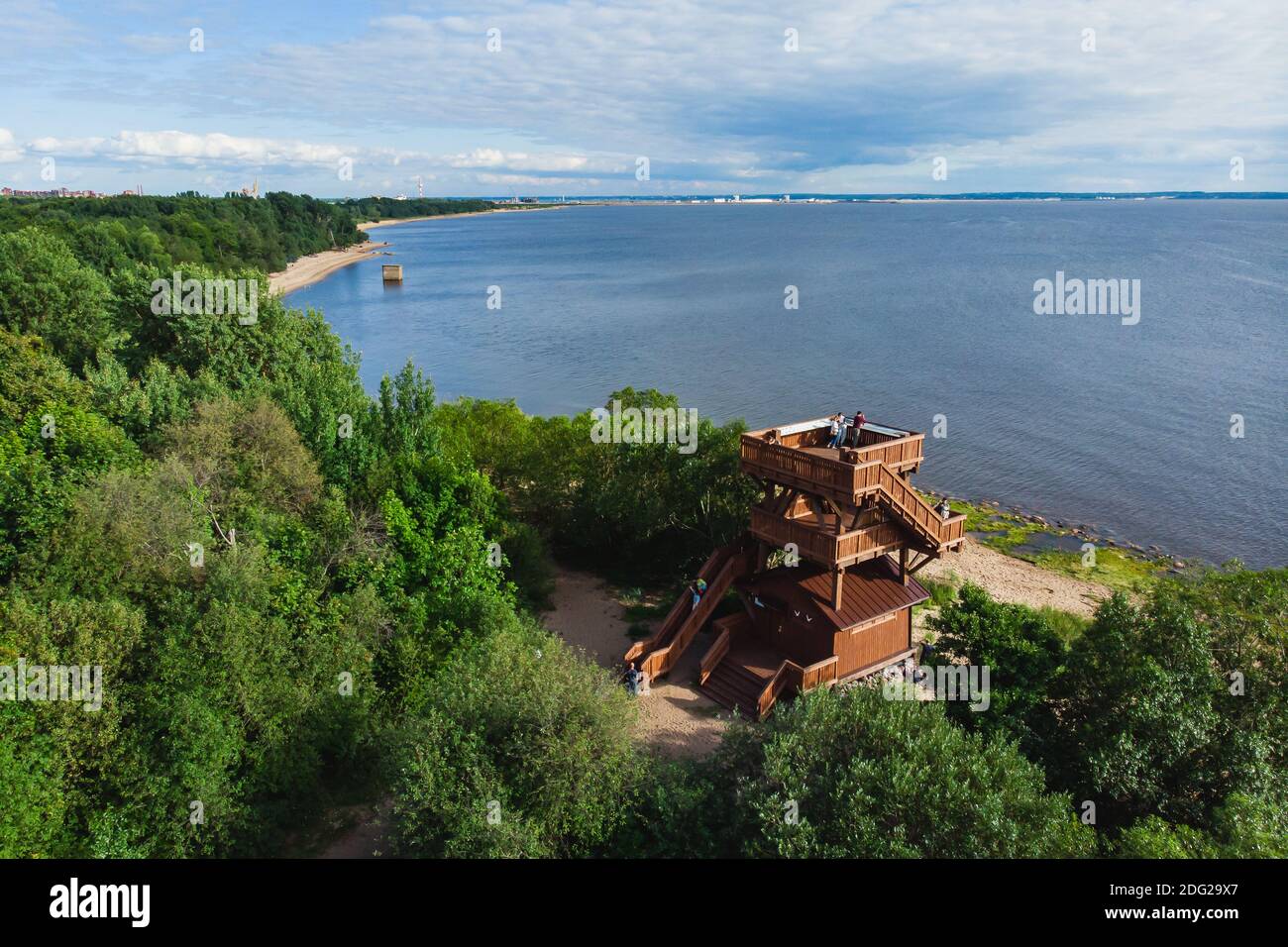 Aerial summer vibrant view of West Kotlin state nature reserve ...