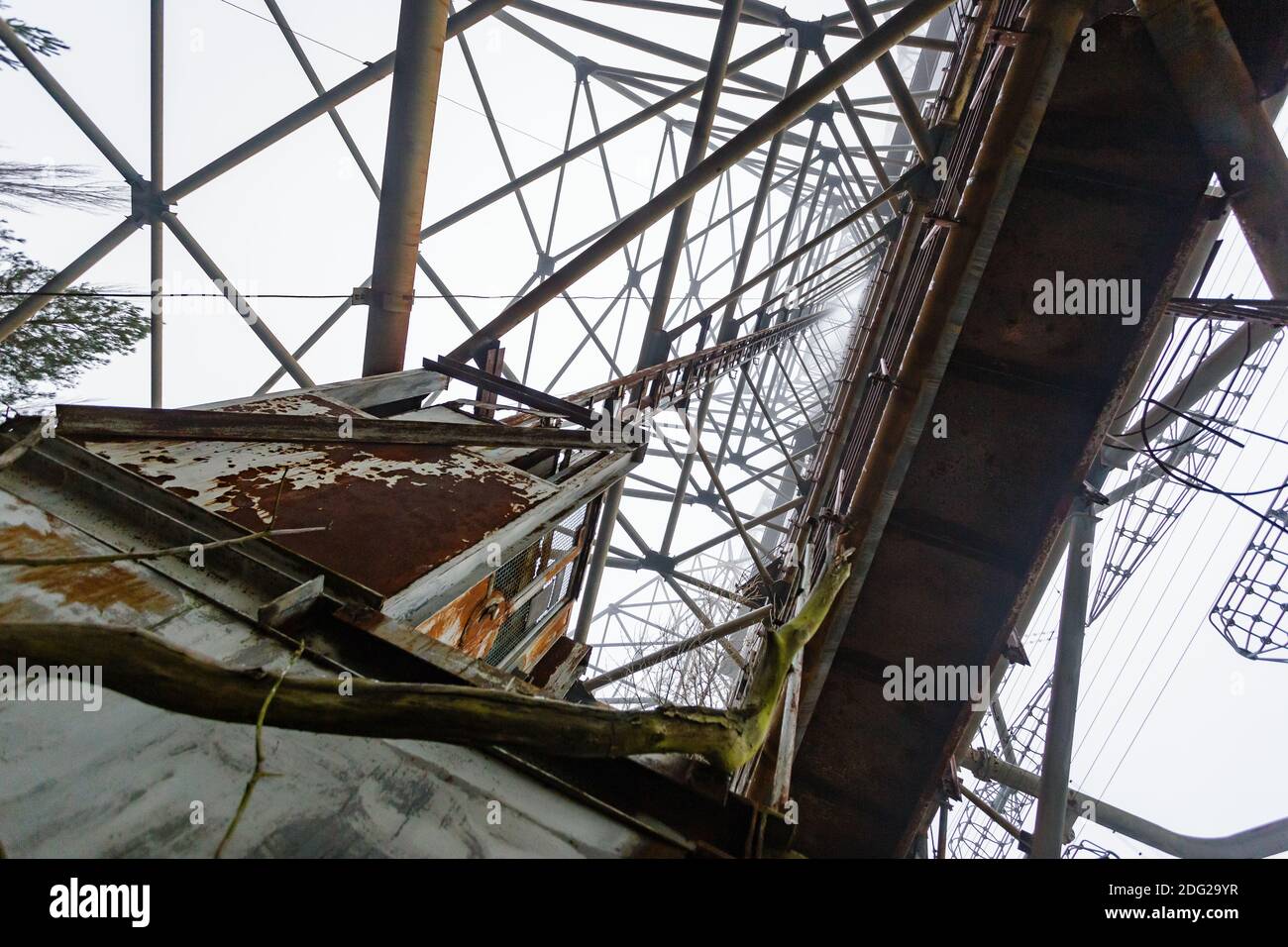 An elevator at Soviet radar Duga. Russian woodpecker - over-the-horizon ...