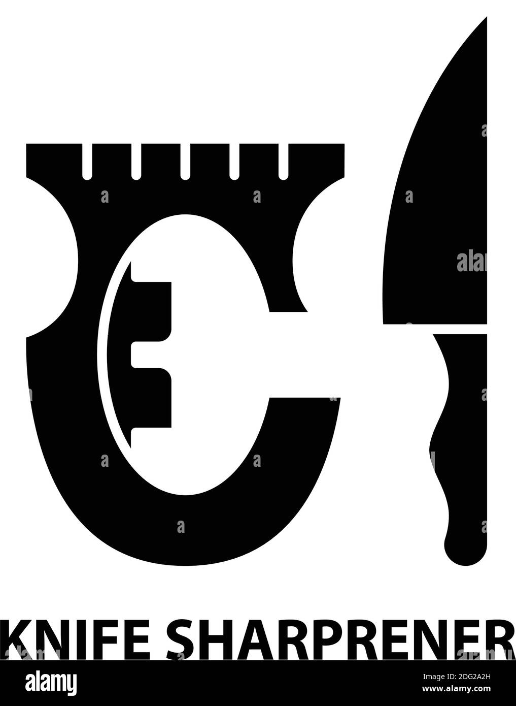 knife sharprener icon, black vector sign with editable strokes, concept ...