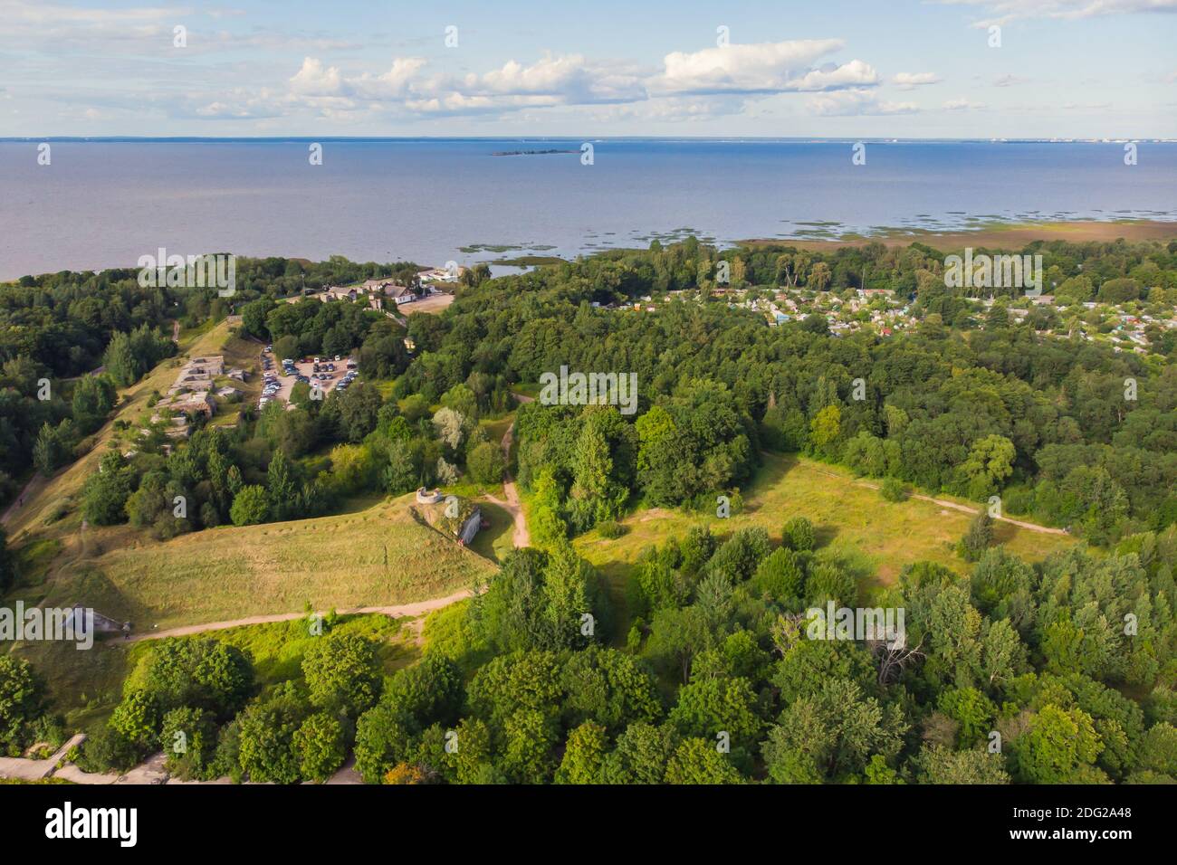 Aerial summer vibrant view of West Kotlin state nature reserve ...