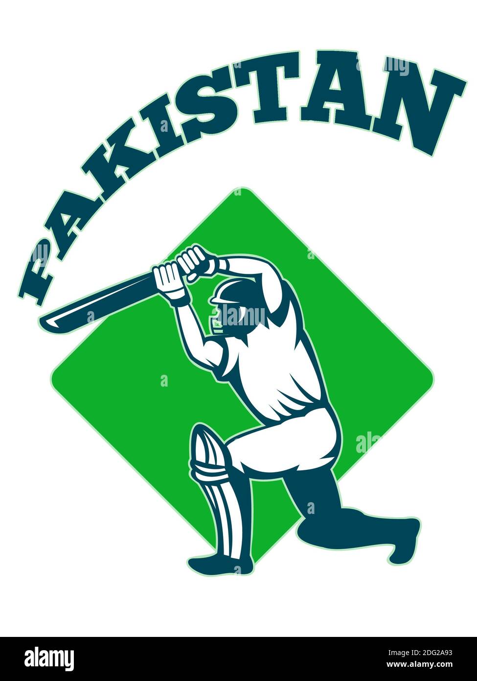 Cricket player batsman batting retro Pakistan Stock Photo - Alamy