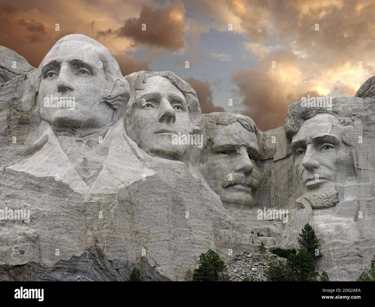 Mount rushmore national memorial sunset hi-res stock photography and ...