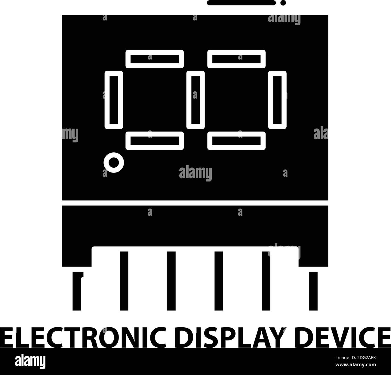 electronic display device icon, black vector sign with editable strokes ...