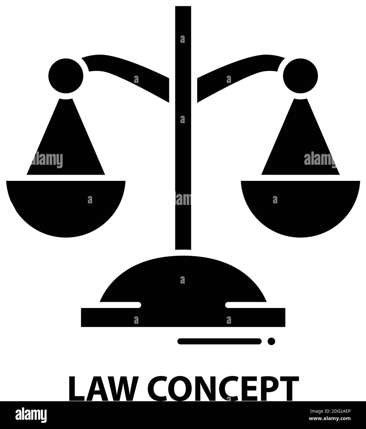 law concept icon, black vector sign with editable strokes, concept ...