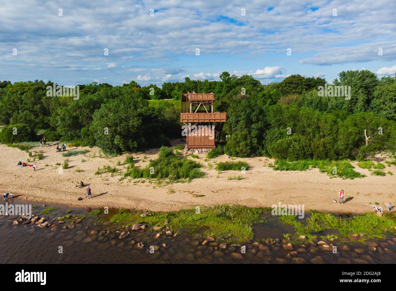 Aerial summer vibrant view of West Kotlin state nature reserve ...