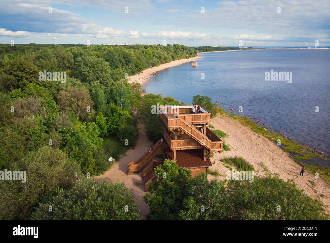 Aerial summer vibrant view of West Kotlin state nature reserve ...