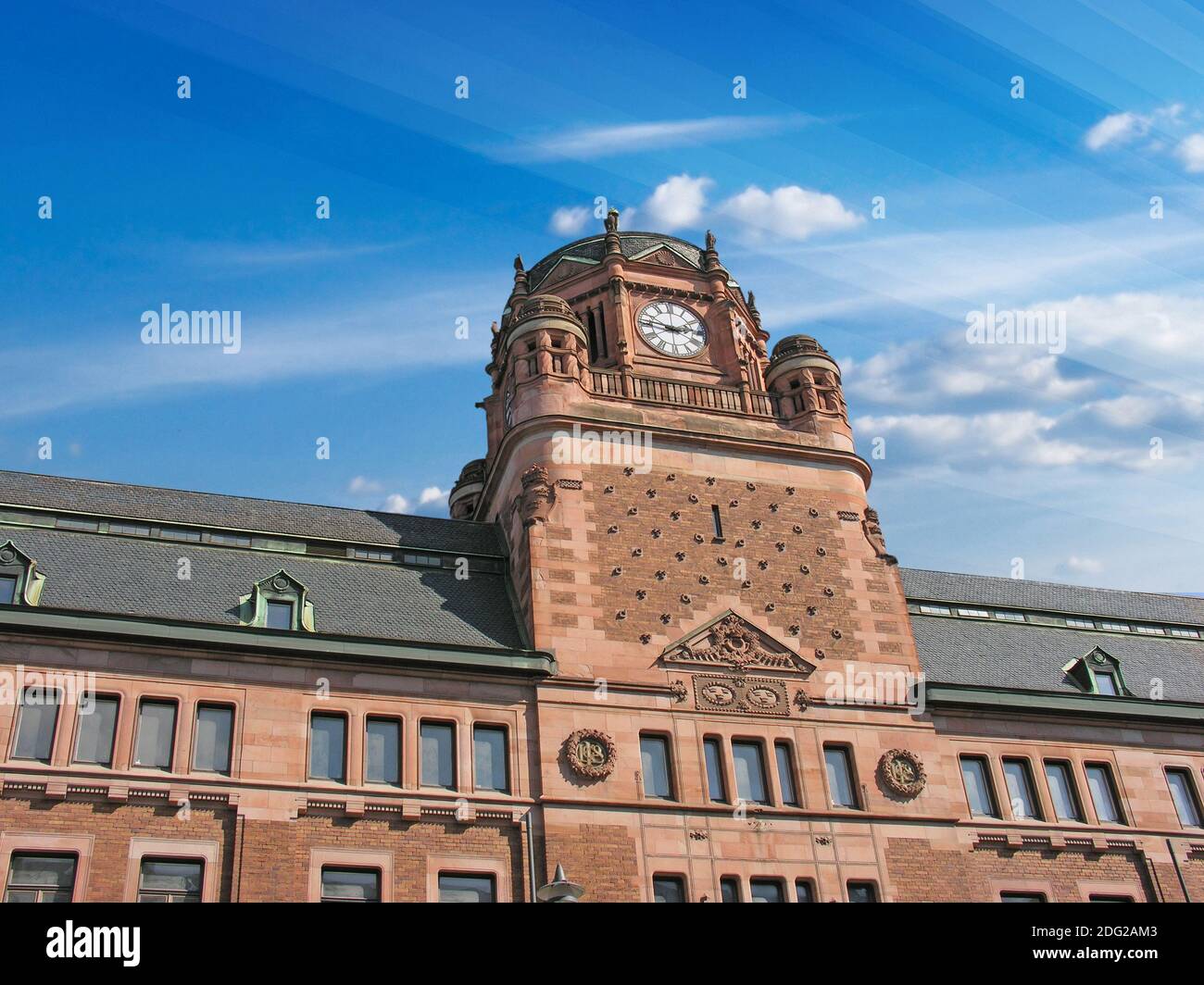 Cloudy Sky over Post Office Building in Stockholm Stock Photo - Alamy