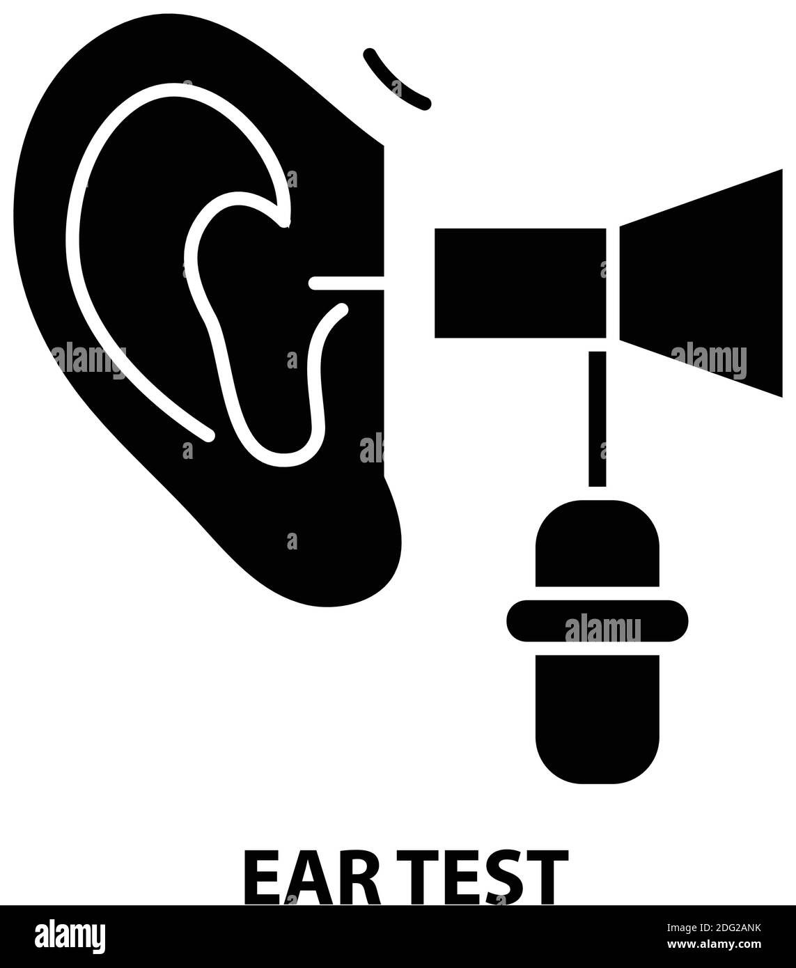 ear test icon, black vector sign with editable strokes, concept ...