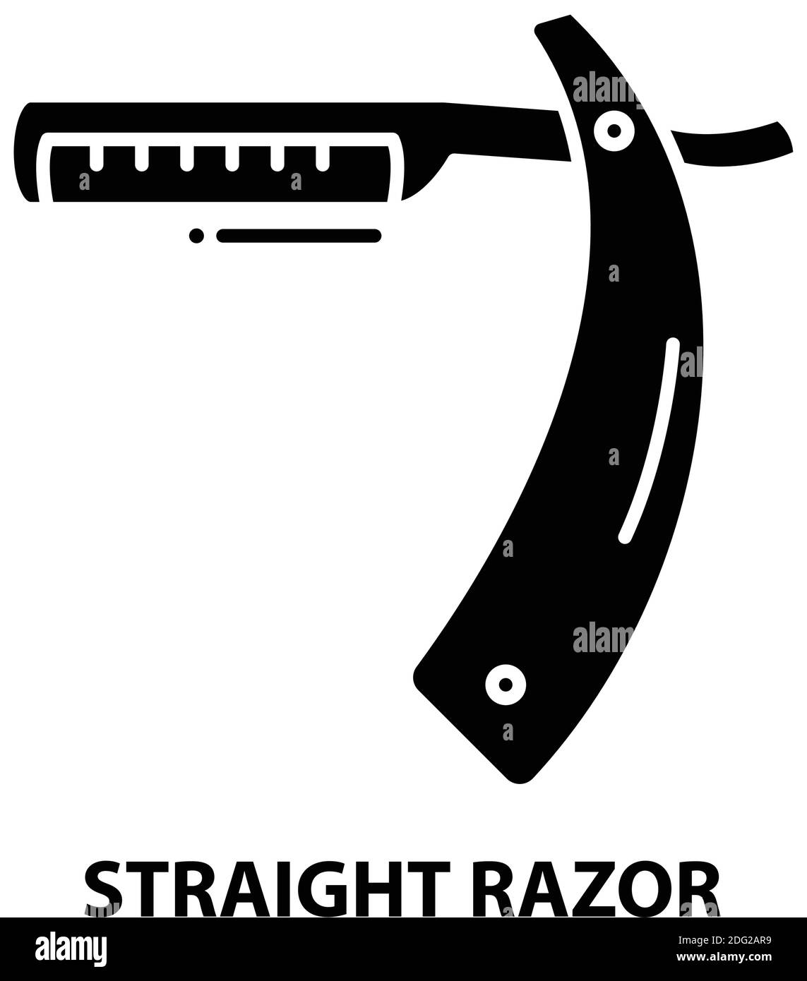 straight razor icon, black vector sign with editable strokes, concept ...
