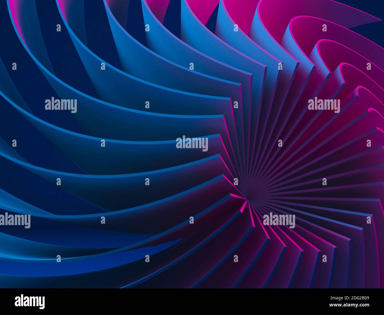 Abstract digital graphic pattern, neon colored spiral structure ...