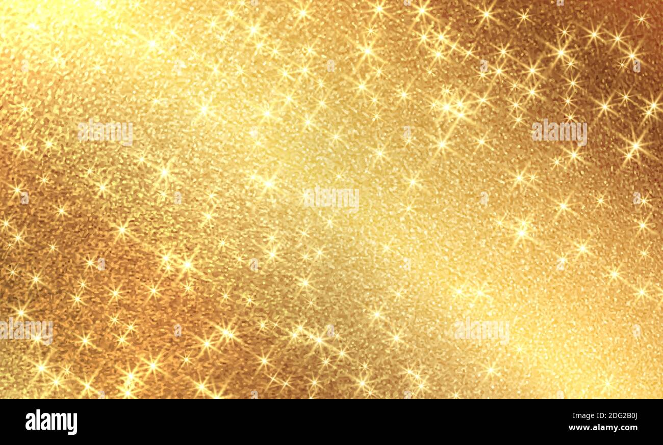 Vector golden foil background template for cards, hand drawn backdrop ...