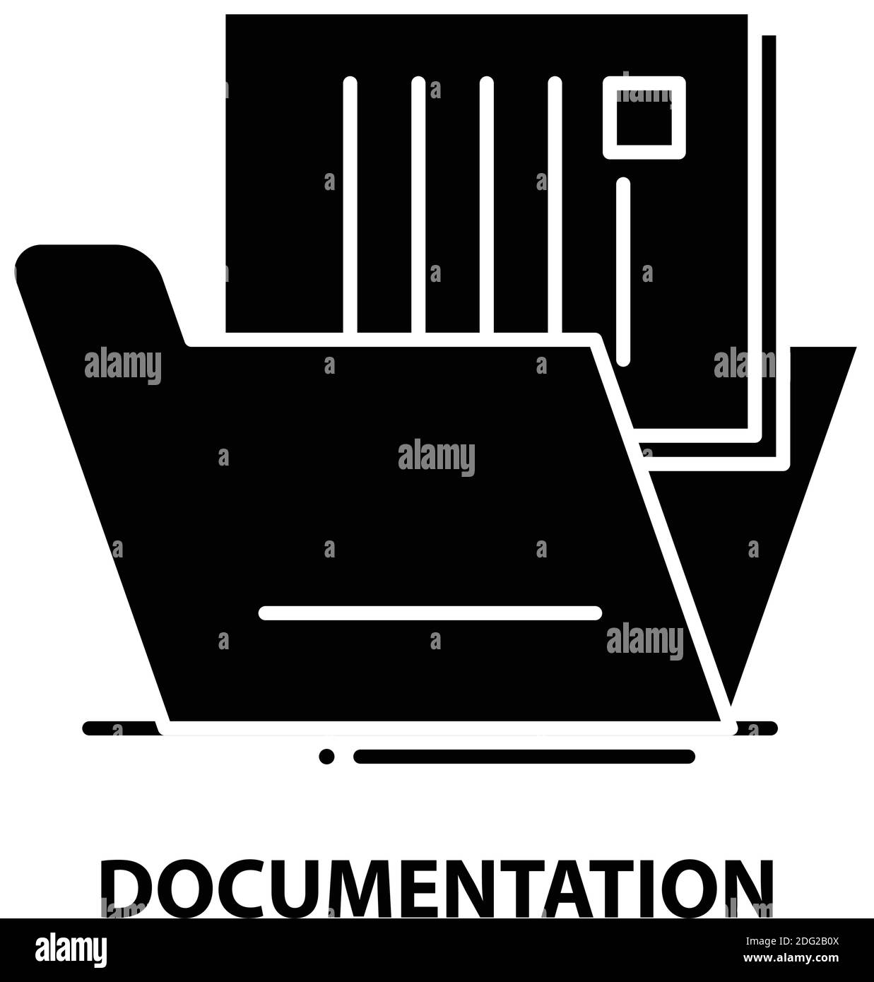 documentation symbol icon, black vector sign with editable strokes ...