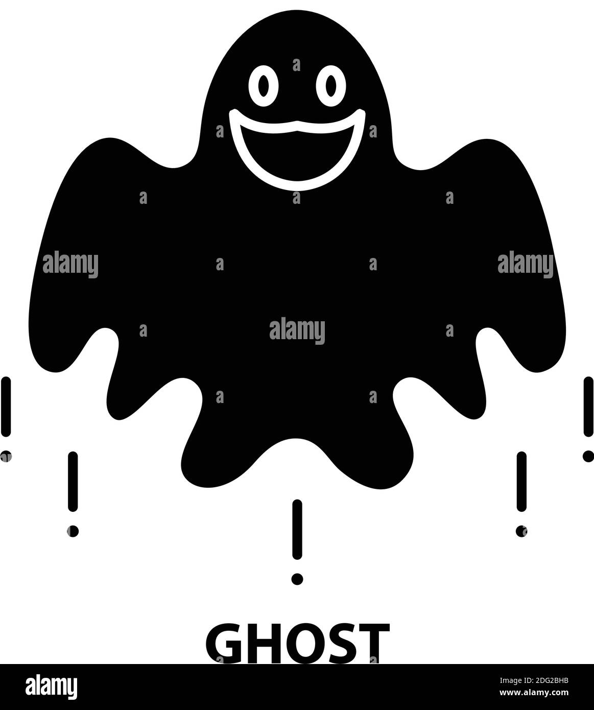 ghost icon, black vector sign with editable strokes, concept ...