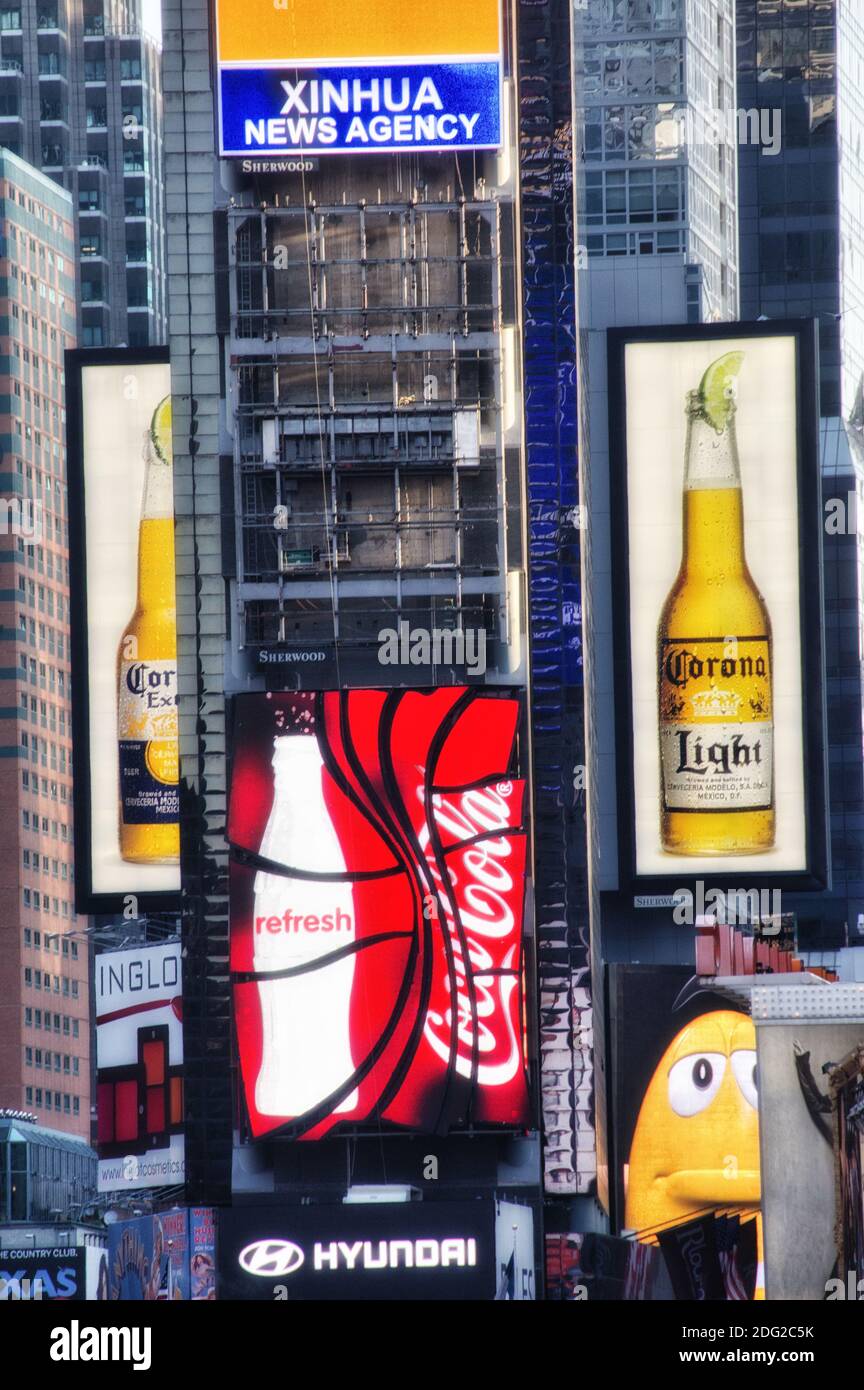 NEW YORK - APRIL 1, 2011: Night ads across Times square on April 17 ...