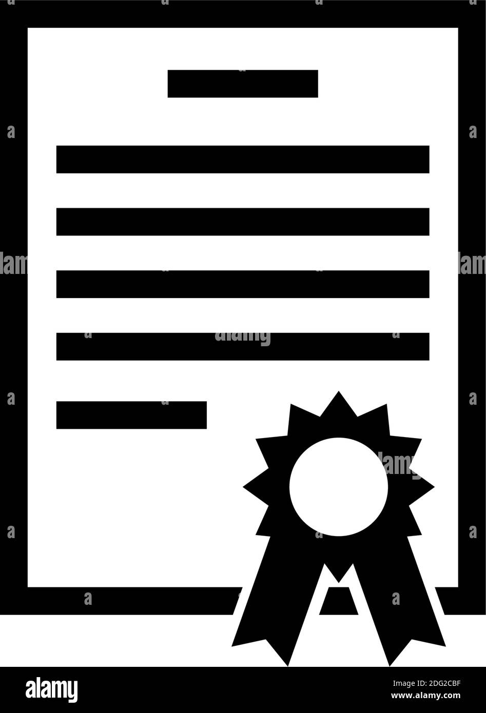 Certification Diploma, Qualification Certificate. Flat Vector Icon ...