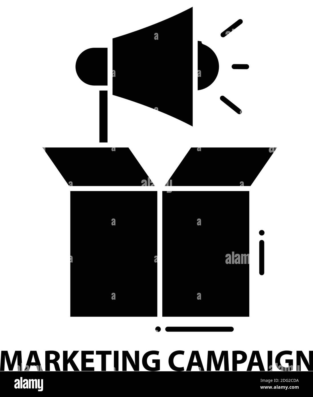 marketing campaign icon, black vector sign with editable strokes ...