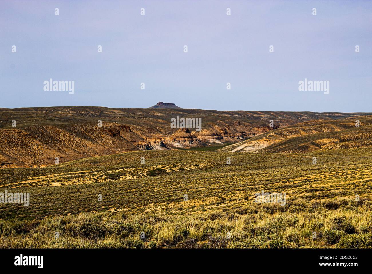 Pilot Butte on the horizon Stock Photo - Alamy