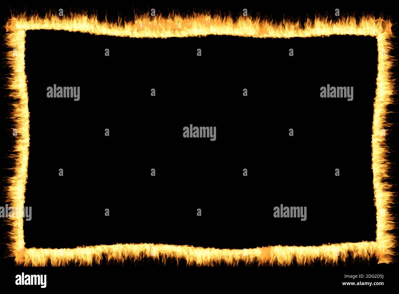 A fire frame on a black background with copy space for text Stock Photo ...