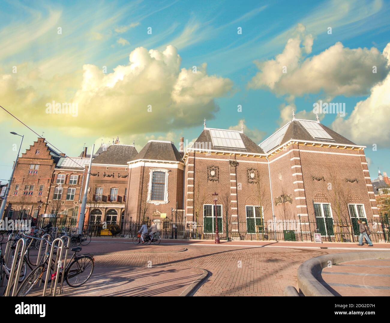Amsterdam, Netherlands. Beautiful classic buildings with colourful sky ...