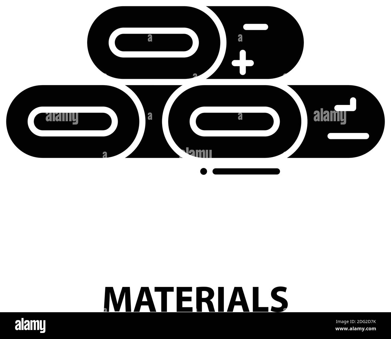 materials icon, black vector sign with editable strokes, concept ...