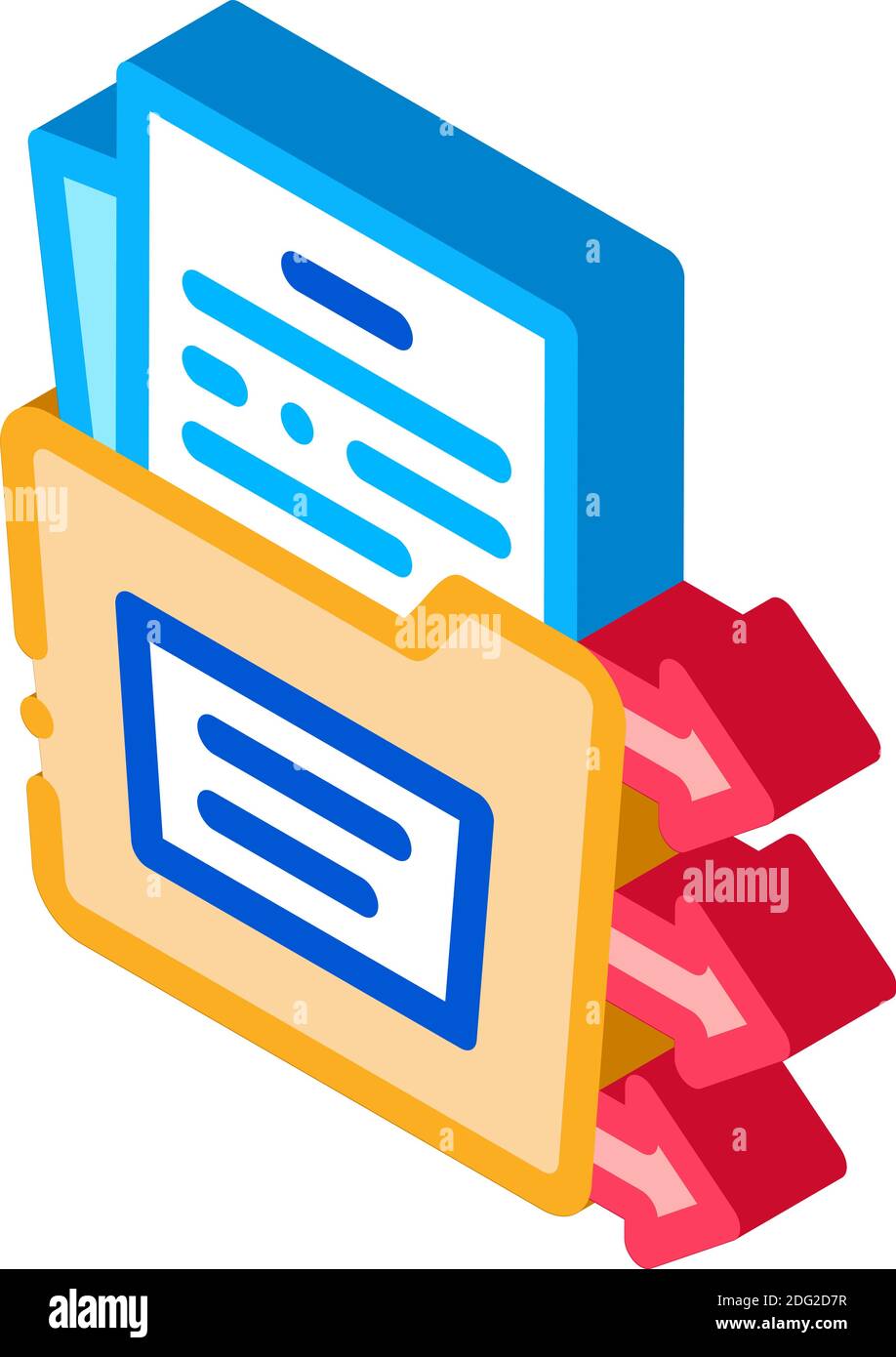 document in folder isometric icon vector illustration Stock Vector ...