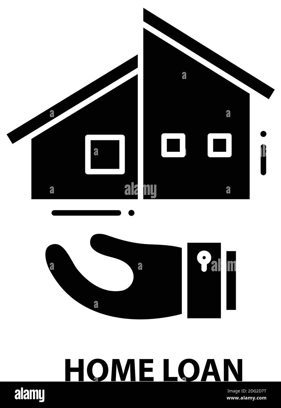 home loan symbol icon, black vector sign with editable strokes, concept ...