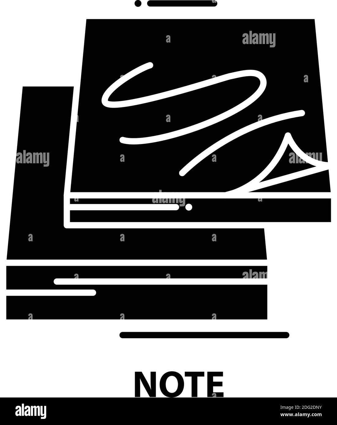 note symbol icon, black vector sign with editable strokes, concept ...